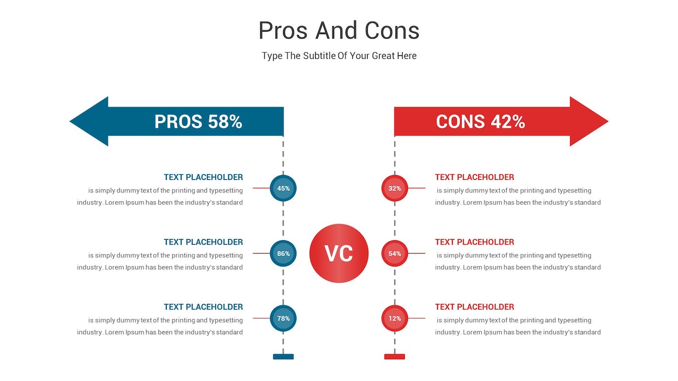 比较优缺点Keynote幻灯片设计模板 Comparison – Pros And Cons Keynote Template|ABC素材资源网