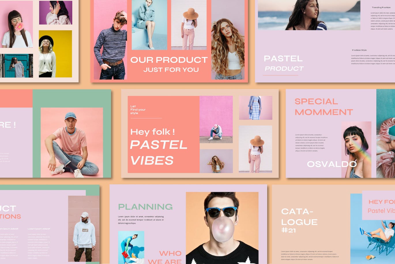 设计师作品集谷歌幻灯片模板 Osvaldo Google Slides Template|ABC素材资源网