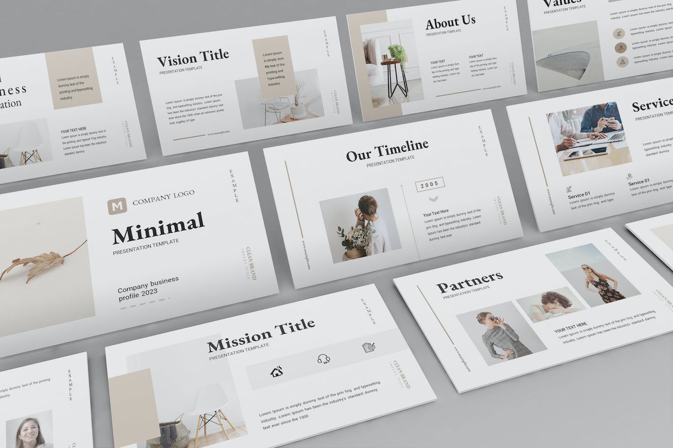 白色极简谷歌幻灯片演示模板 Minimal Google Slides Presentation Template|ABC素材资源网