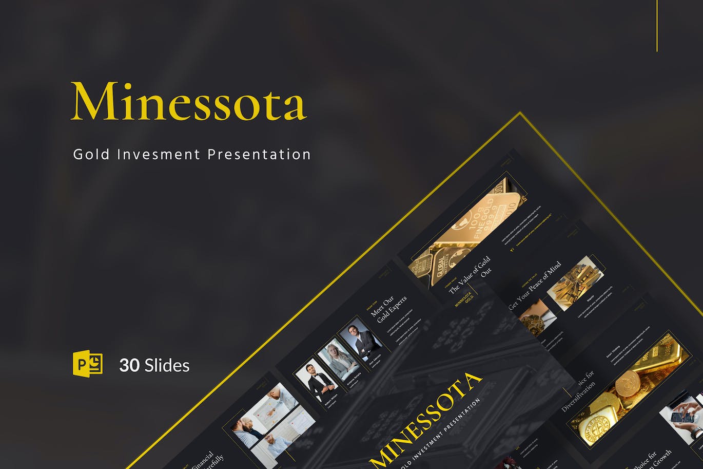 黄金投资PPT幻灯片设计模板 Minessota – Gold Invesment Presentation PowerPoint|ABC素材资源网