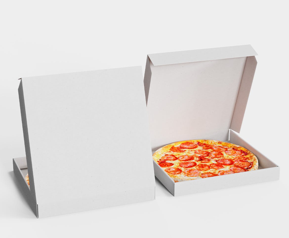 披萨盒外卖包装设计样机图 Pizza Box Mockup|ABC素材资源网