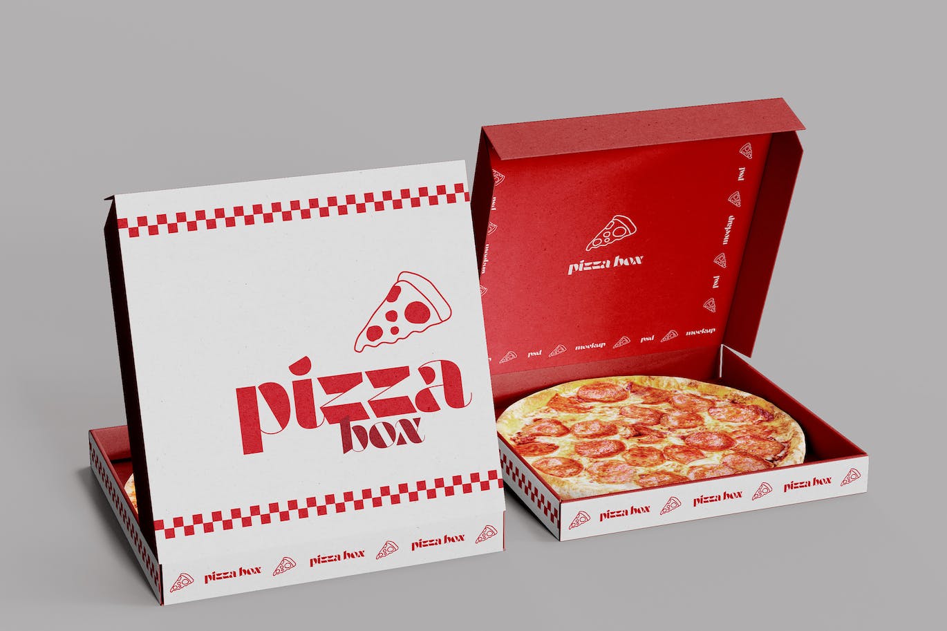 披萨盒外卖包装设计样机图 Pizza Box Mockup|ABC素材资源网