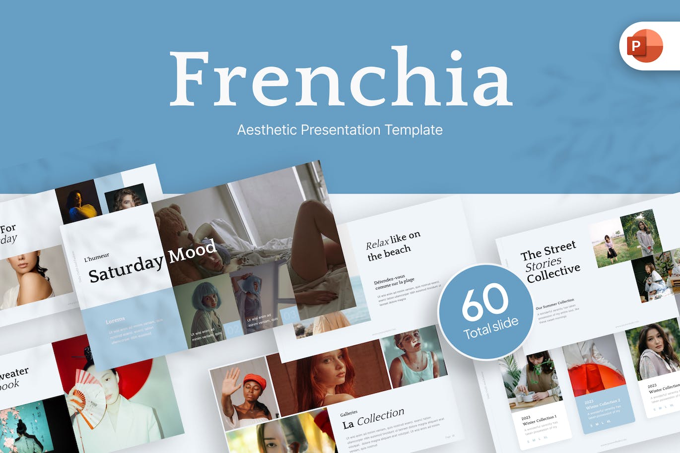 法国美学艺术Powerpoint模板 Frenchia Aesthetic PowerPoint Template|ABC素材资源网