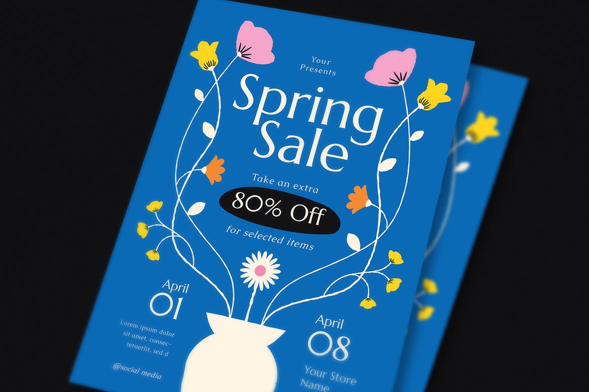 春季促销活动宣传单模板下载 Spring Sale Event Flyer Set|ABC素材资源网
