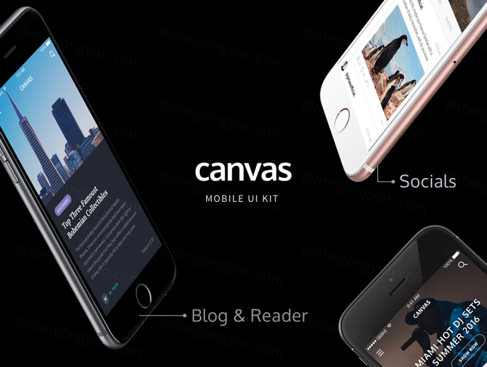 精心设计IOS屏幕高级包Canvas UI Kit|ABC素材资源网