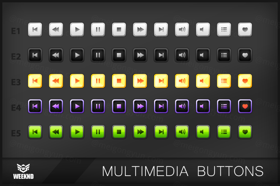 550个多媒体按钮 550 Multimedia Buttons #5567808|ABC素材资源网