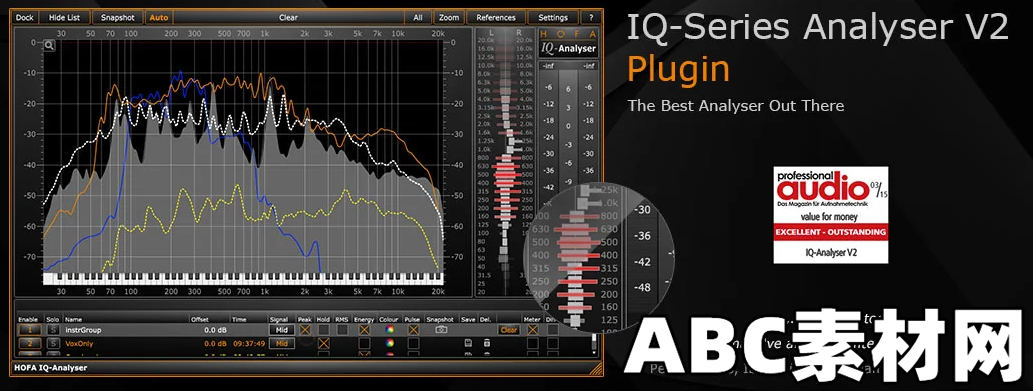 频谱分析插件HOFA IQ-Analyser v2.0.22 Incl Patched and Keygen WIN|ABC素材资源网