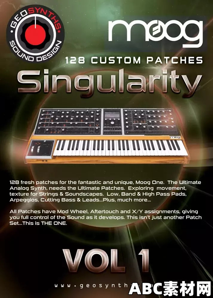 GeoSynths Singularity Vol 1 for Moog One|ABC素材资源网