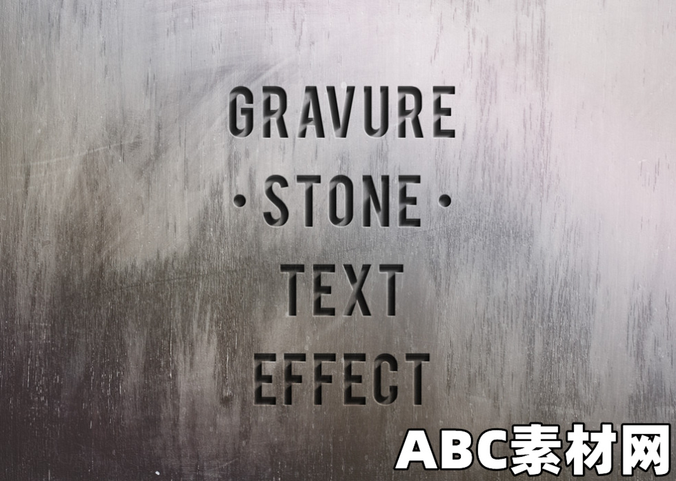 石头雕刻效果文字特效Psd Engraved Stone Text Effect|ABC素材资源网