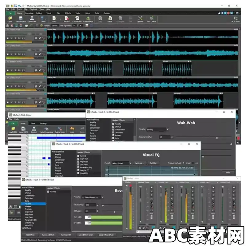 音频制作多轨混音软件NCH Software MixPad Masters v11.17 WIN|ABC素材资源网