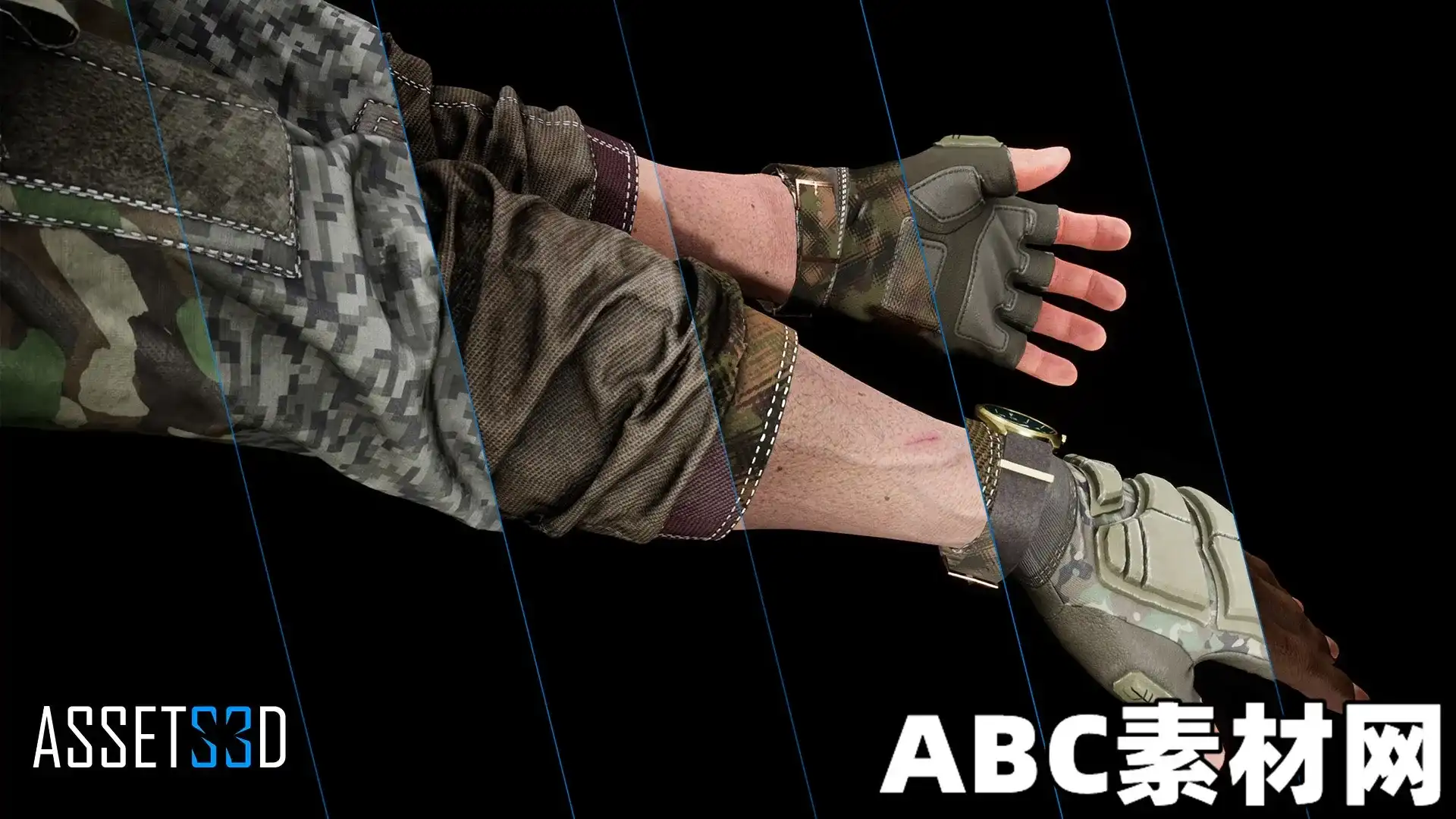 模块化军用服装和手套套装[UE] Modular FPS Hands v4.2x, 5.x|ABC素材资源网