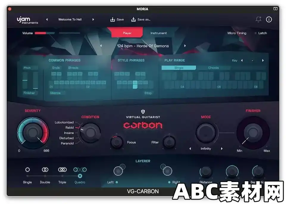 uJAM Virtual Guitarist Carbon v1.3.0 U2B Mac WIN|ABC素材资源网