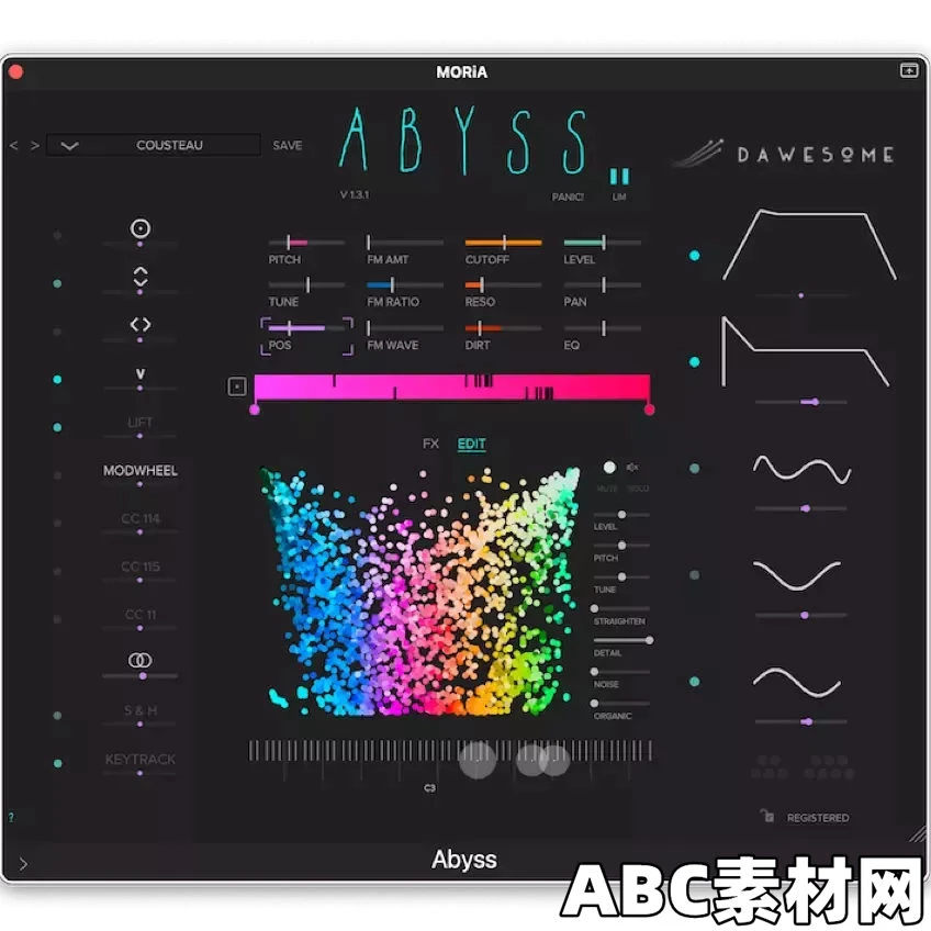 视觉合成器Tracktion Software Dawesome Abyss v1.3.2 U2B Mac [MORiA]|ABC素材资源网
