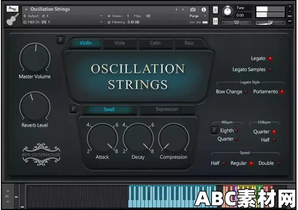 提琴弦乐音源Ben Osterhouse Oscillation Strings v1.1 KONTAKT|ABC素材资源网