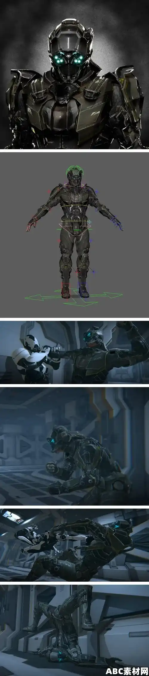 科幻士兵角色绑定Maya模型包含纹理Sci-fi Soldier Rig for Maya (Rigged in Maya 2020.4 ...