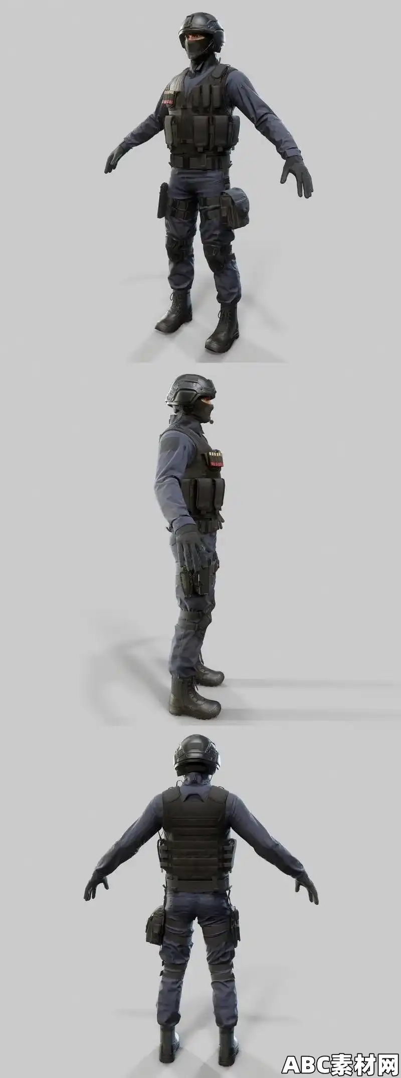 SWAT士兵3D模型SWAT soldier – 3D Model|ABC素材资源网