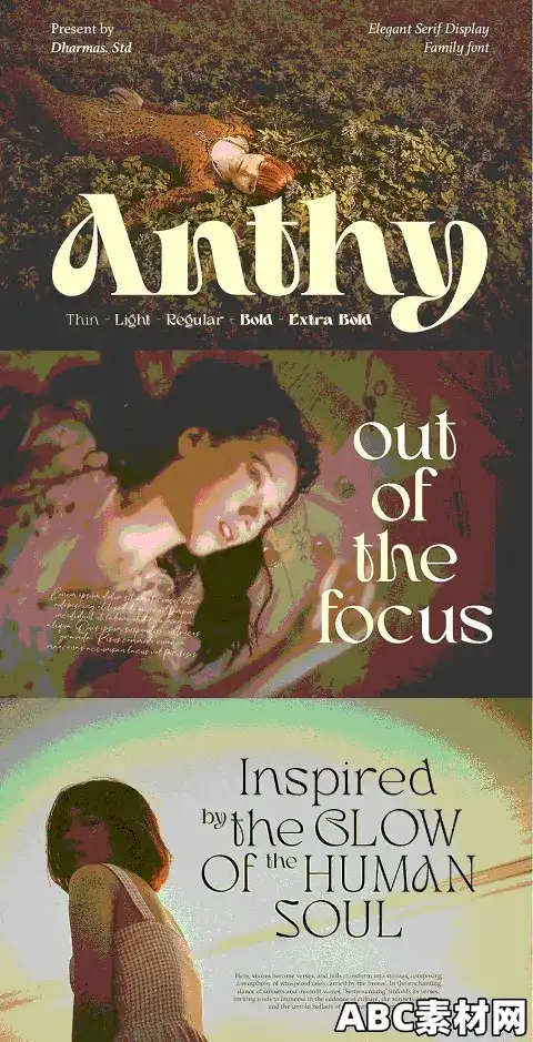 复古连字衬线字体家族EE – Anthy – Decorative Modern Serif K7EQ2CR|ABC素材资源网