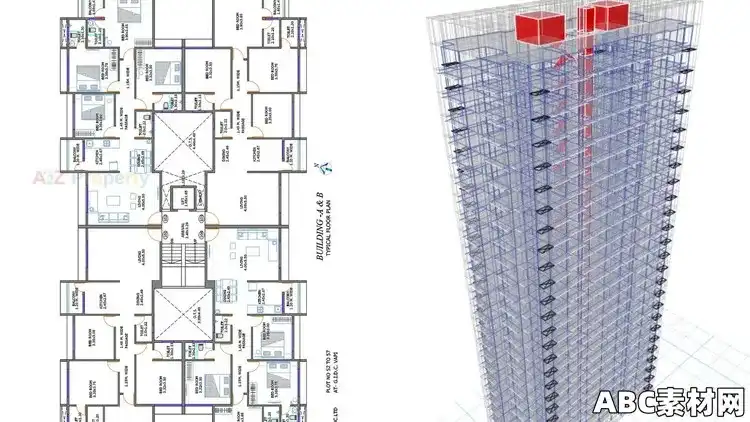 G+25 storey Residential Building Design in ETABS 21|ABC素材资源网