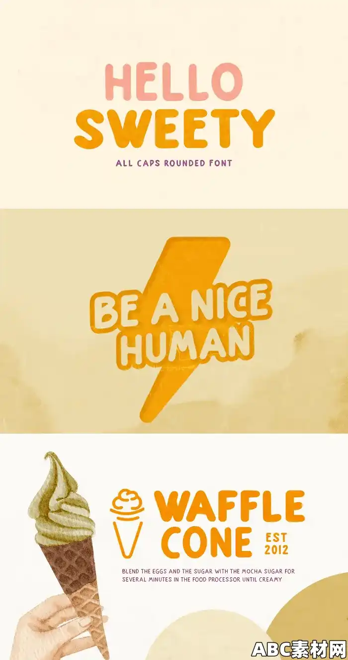 可爱圆角无衬线字体EE – Hello Sweety – All Caps Rounded 36YDE3H|ABC素材资源网