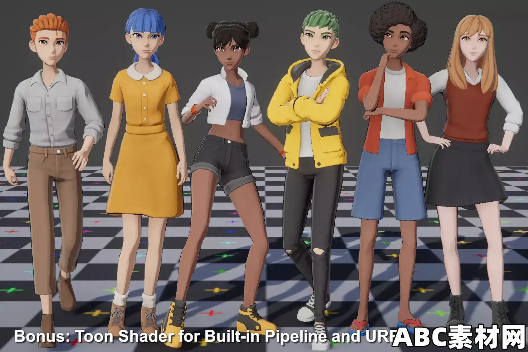 模块化风格化人类动画3D角色 Unity Asset – Modular Stylized Character v2.0.2|ABC素材资源网