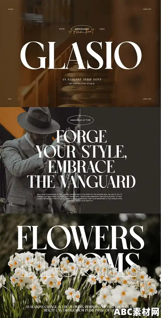 优雅品牌标志展示衬线字体EE – Glasio Elegant Serif Font Typeface Q4VQ7SG|ABC素材资源网