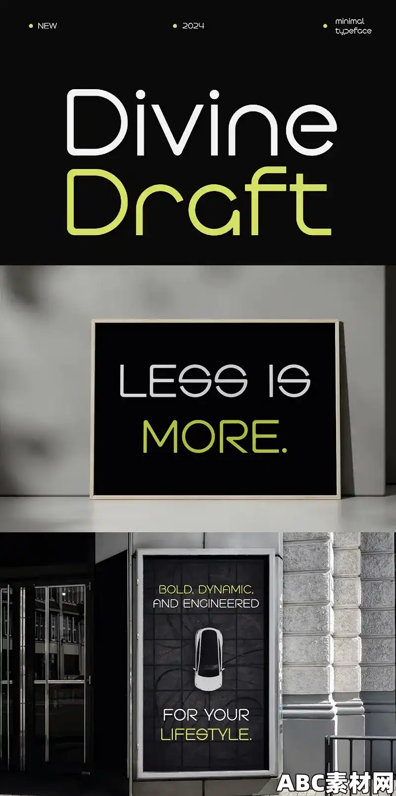 极简无衬线字体EE – Divine Draft – Minimal Sans Typeface KCHSKAW|ABC素材资源网