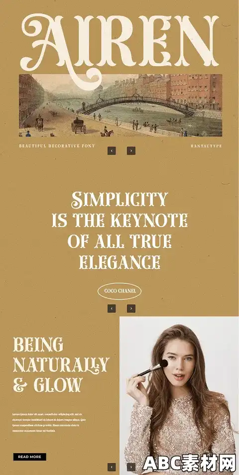 复古连字装饰展示字体EE – Airen Decorative Display font L92JKQS|ABC素材资源网