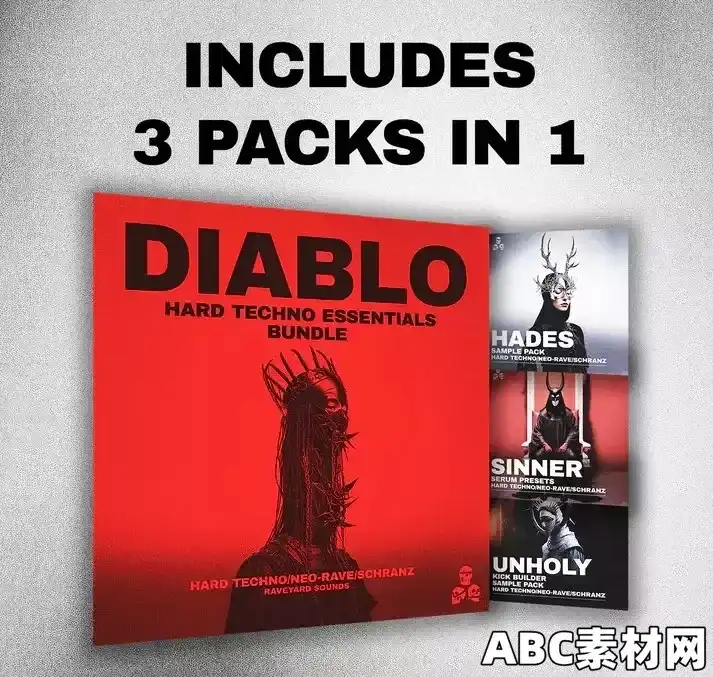 Raveyard Sounds Diablo Hard Techno Essentials Bundle WAV Serum Presets ...