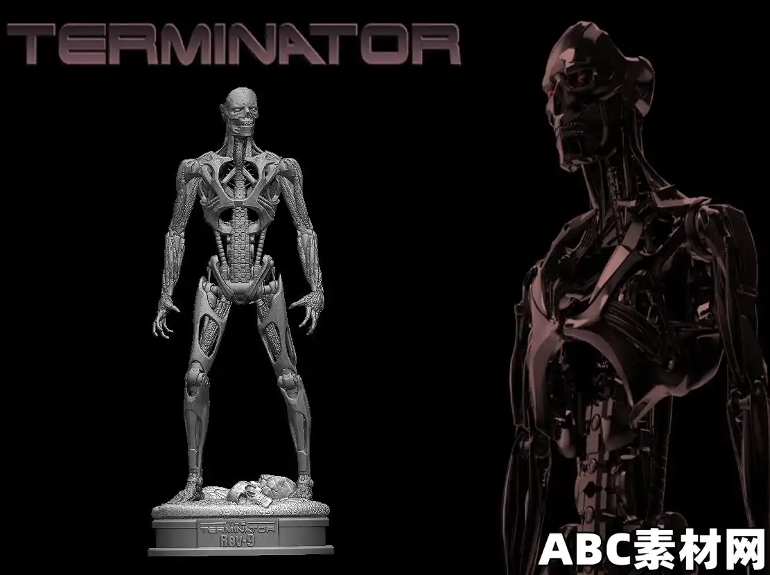 终结者Rev-9机器人角色3D打印模型Terminator Rev-9 – 3D Model|ABC素材资源网