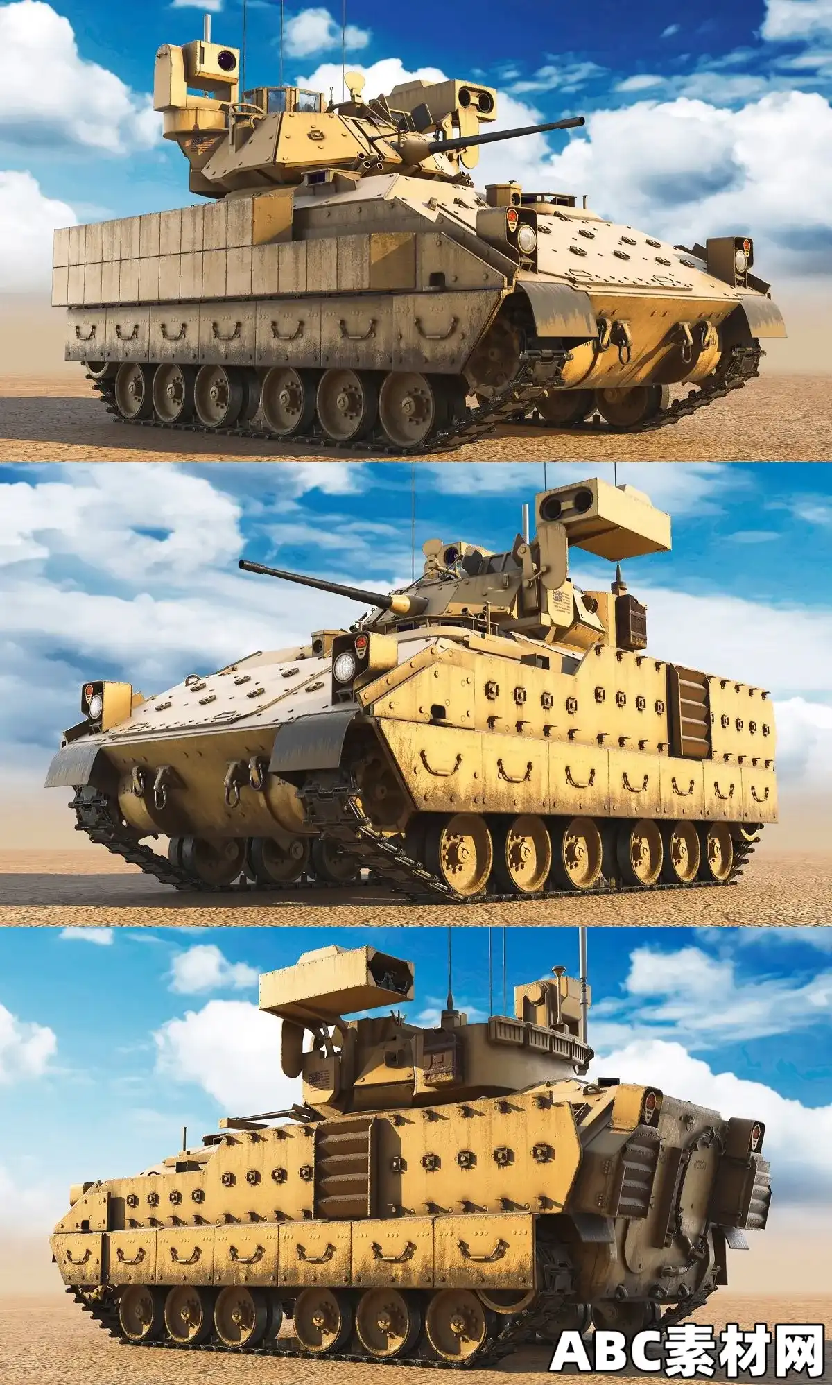 M2A3布雷德利步兵战车3D模型Turbosquid – Bradley M2A3 – 3D Model|ABC素材资源网