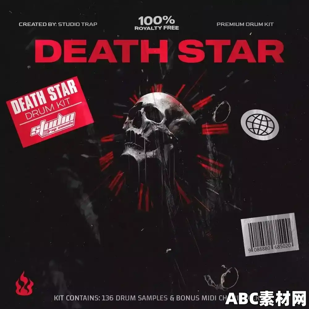 Studio Trap Death Star – Drum Kit WAV MiDi|ABC素材资源网