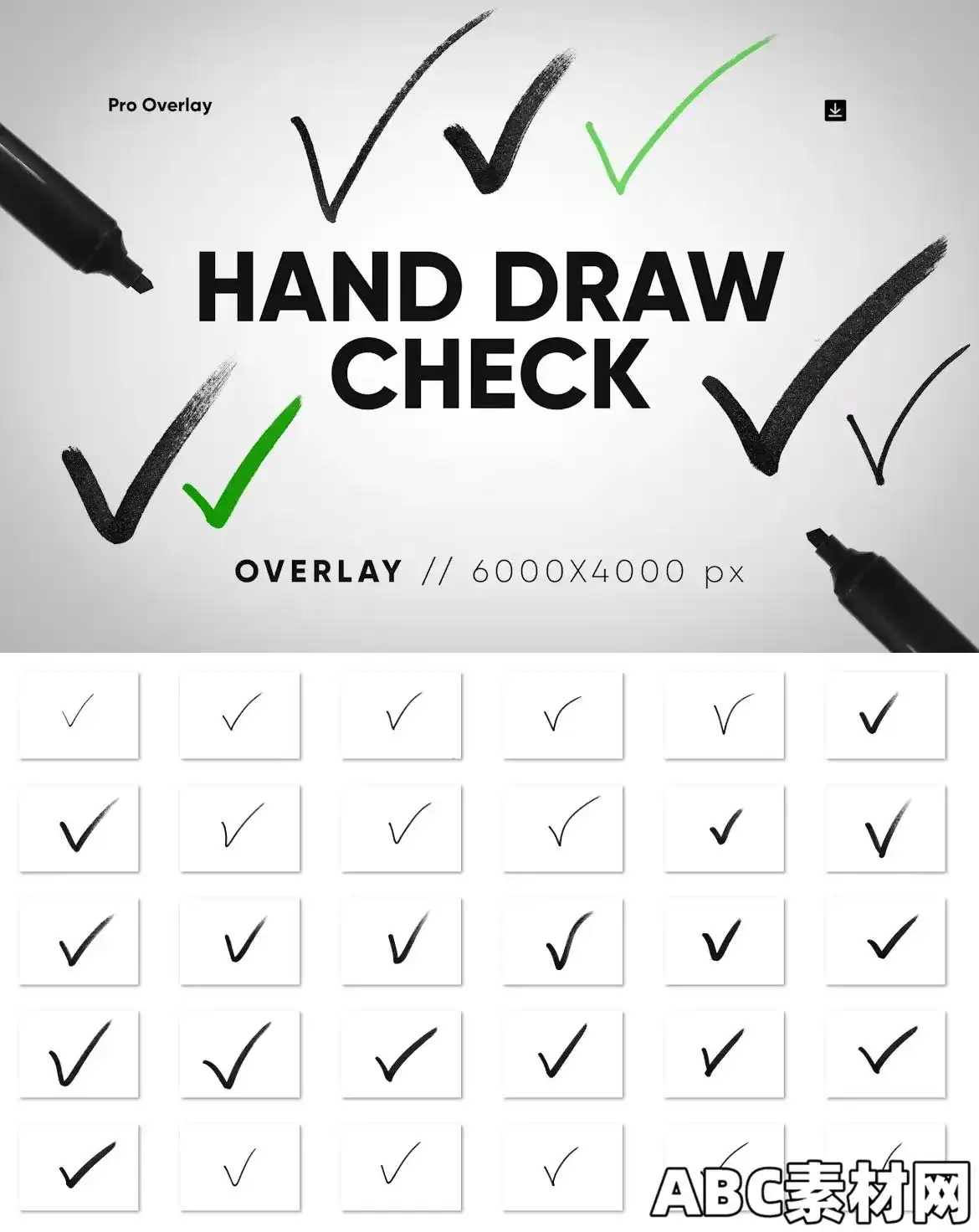 30个标记检查覆盖PNG格式EE – 30 Marker Check Overlay 6VC7MP9|ABC素材资源网