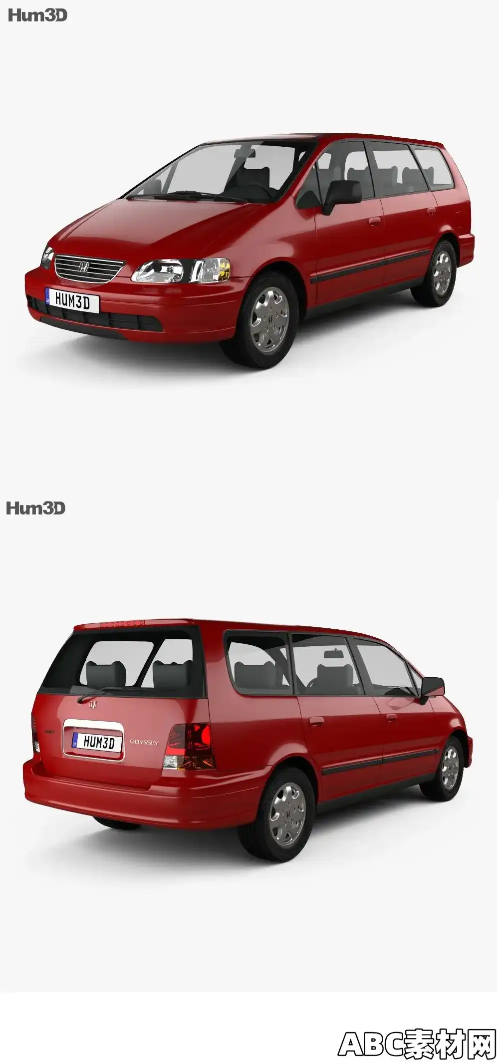 1994款本田奥德赛（RA1）商务车3D模型Honda Odyssey (RA1) 1994 – 3D Model|ABC素材资源网
