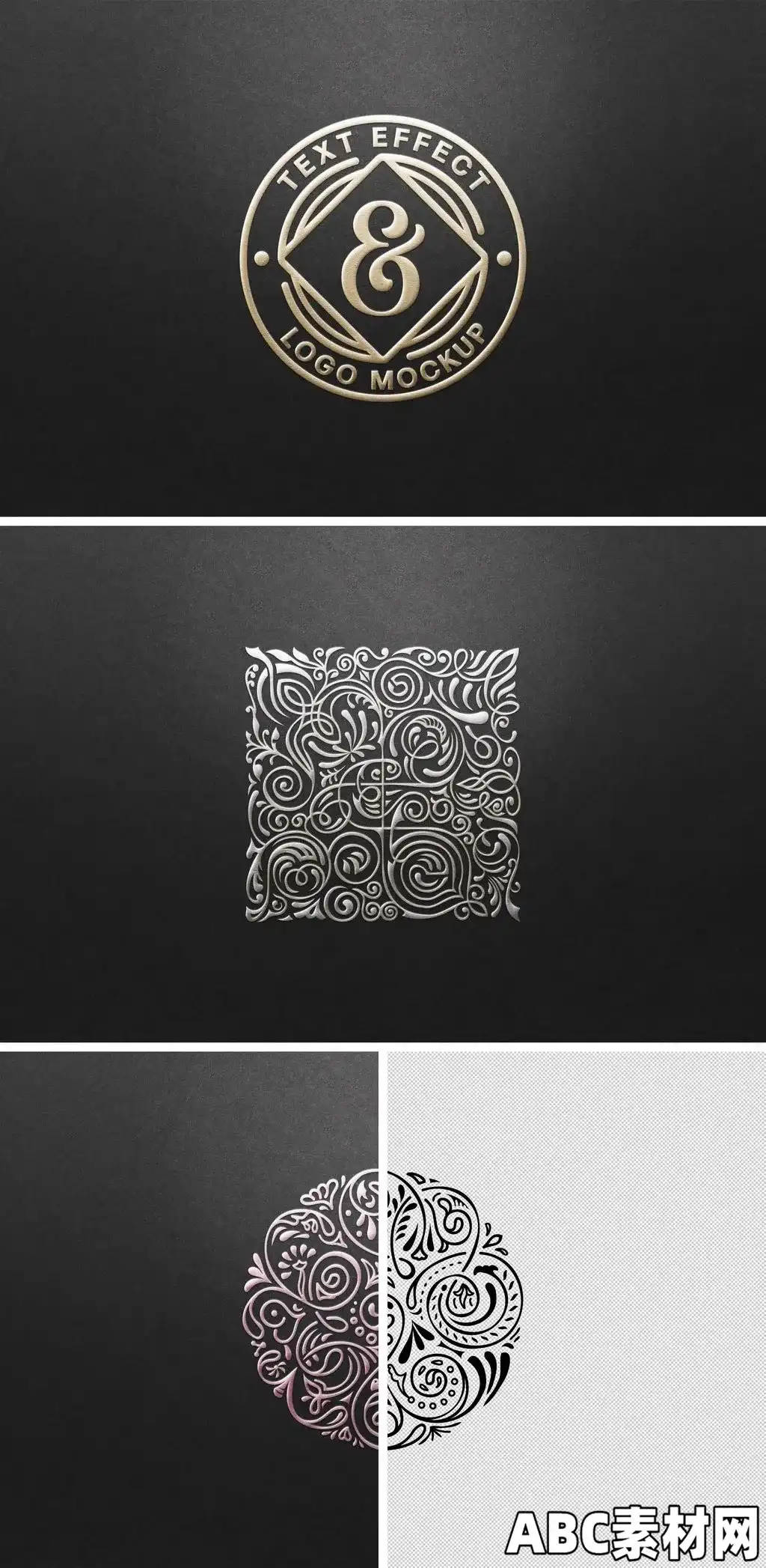 金色热箔压印Logo标志展示样机模板AS – Gold Hot Foil Embossing Logo Mockup 460400827 ...