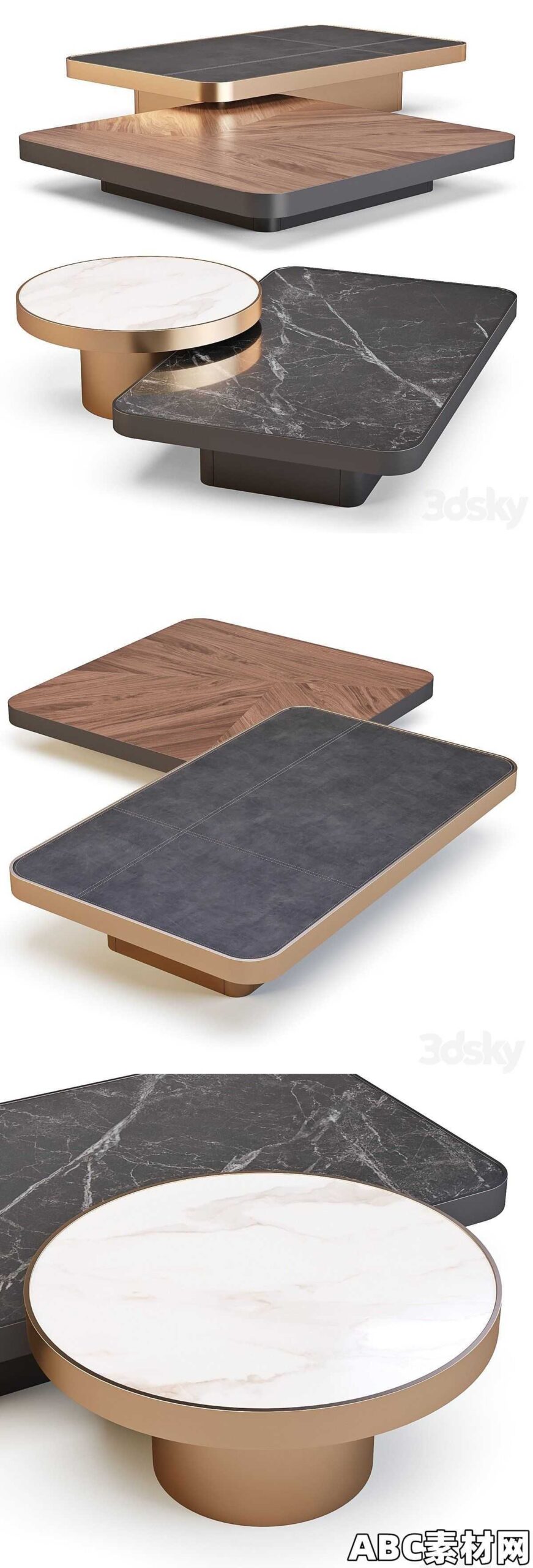 茶几桌子3D模型3dsky – Meroni and Colzani: Numana – Coffee Tables 3730187 – 3D ...