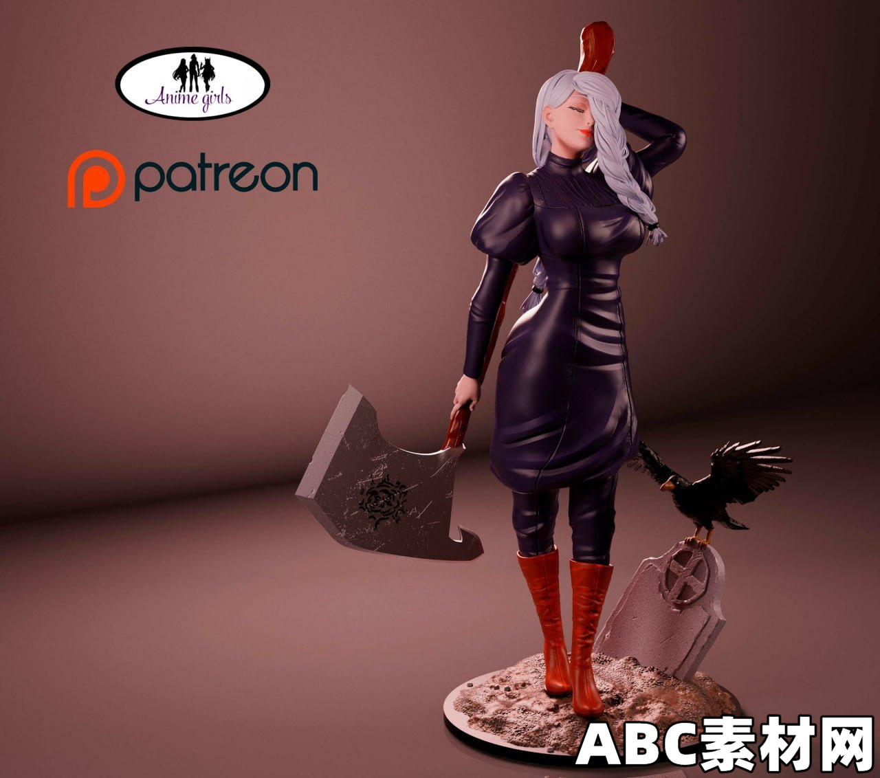 动漫女孩-美美3D模型3D打印模型Anime Girls – Mei Mei – 3D Model|ABC素材资源网