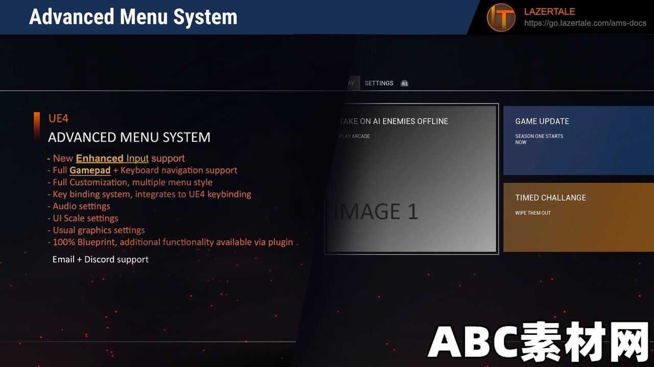 小部件和控件高级主菜单 & 用户界面系统UE蓝图Unreal Engine Marketplace – Advanced Main Menu & UI System (4.26+)|ABC素材资源网