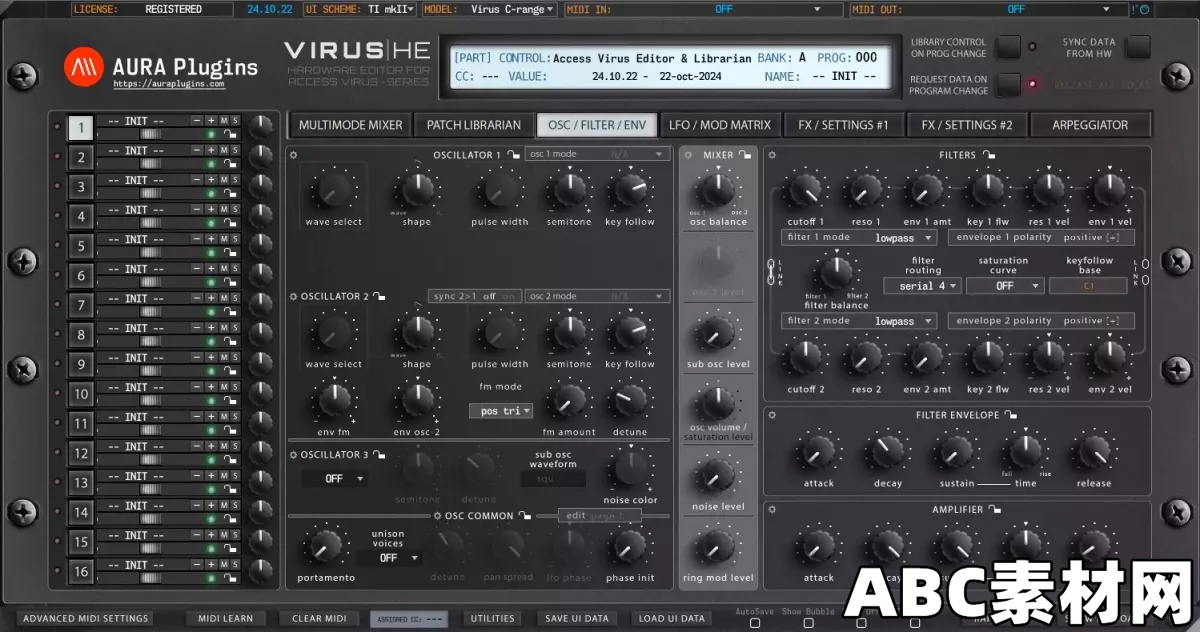 Virus编辑器Aura Plugins Access Virus Editor v25.1.24 WiN MAC|ABC素材资源网