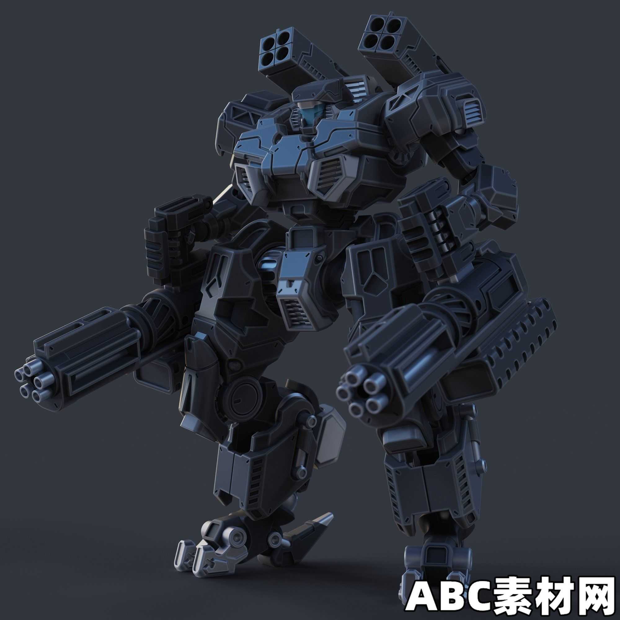 OE-11 先驱者突击机甲3D打印模型手办模型OE-11 Harbinger Assault Mech – 3D Model|ABC素材资源网