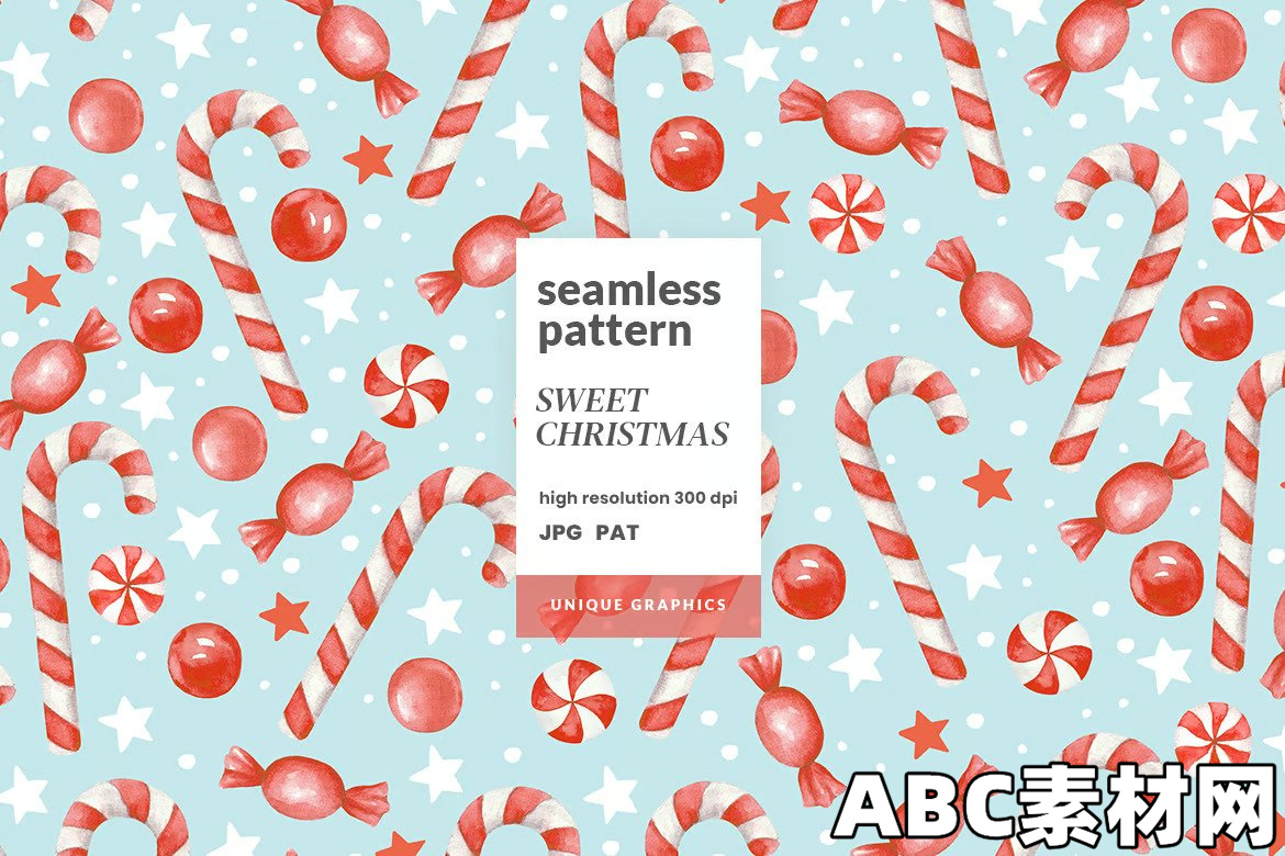 甜蜜圣诞无缝图案EE – Sweet Christmas Pattern QS7R3CM|ABC素材资源网