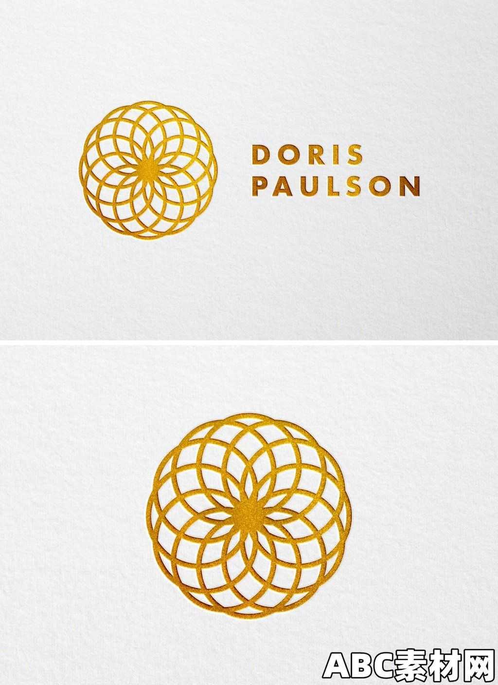 逼真印刷和金箔Logo标志徽标及文字效果展示样机Realistic Press and Gold Foil Logo and Text ...