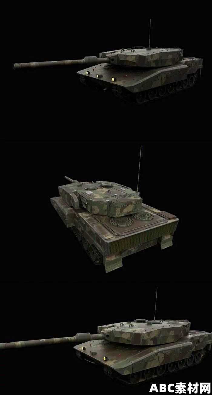 豹2主战坦克3D模型Leopard 2 Tank – 3D Model|ABC素材资源网