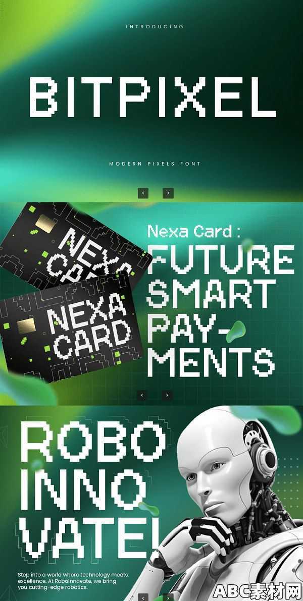 现代像素化线条简洁未来主义字体Bitpixel – Modern Futuristic Font|ABC素材资源网