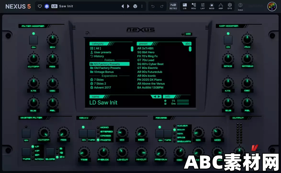 Black (AZ) Retro Skin for reFX Nexus 5 WIN Mac OSX皮肤预设|ABC素材资源网