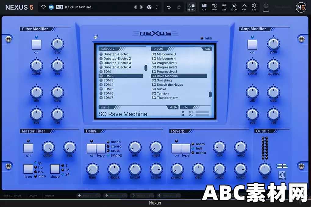 Skin for reFX NEXUS 5 (ericBEE)蓝色复古皮肤预设|ABC素材资源网