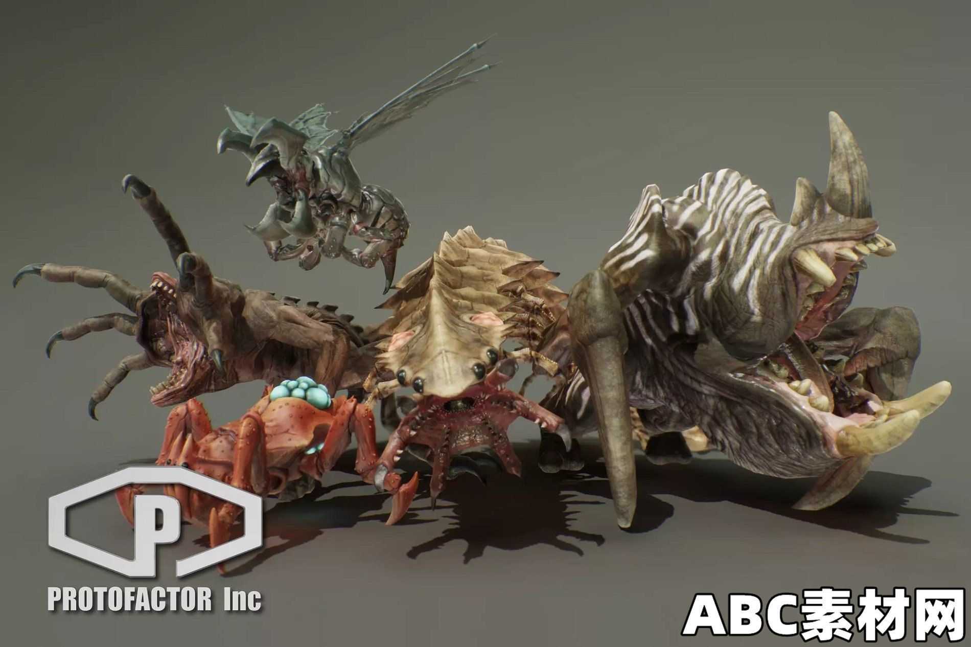 恐怖怪物3D生物Unity角色 Unity Asset – MONSTER PACK VOL 4 v1.021|ABC素材资源网