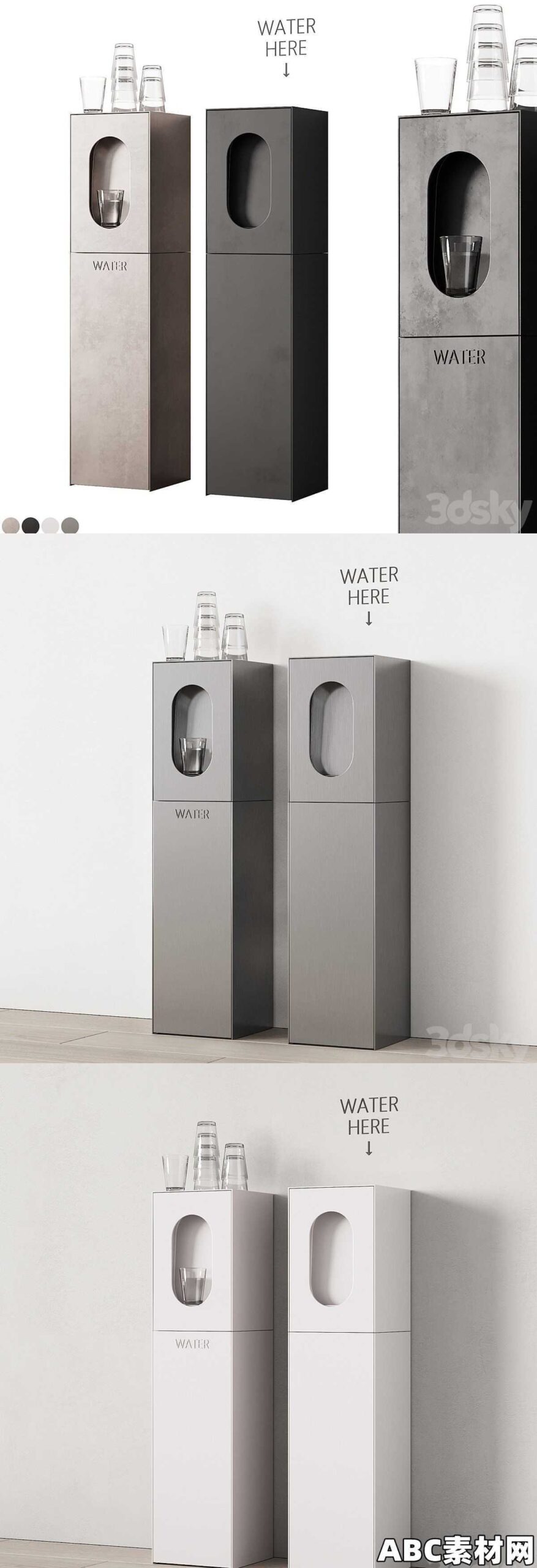 阿帕斯巨石438净化器饮水机3D模型 438 Purifier The Apas Monolith Water Cooler by Vova ...