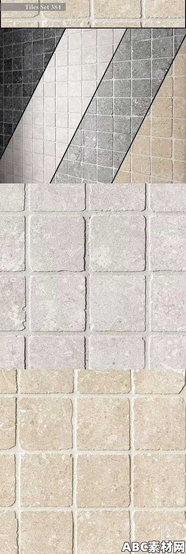 瓷砖套装3D模型3dsky – Tiles set 384 3797230 – 3D Model|ABC素材资源网