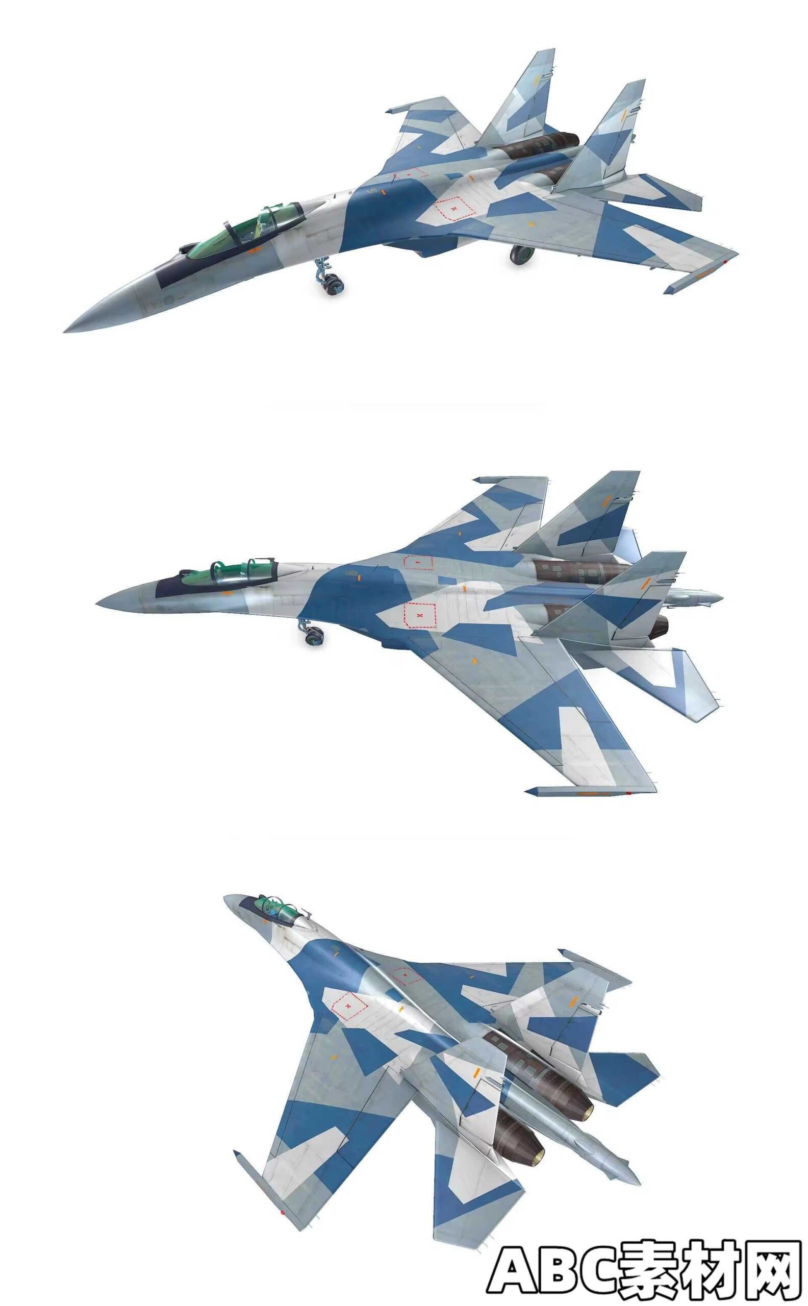 苏霍伊苏-35战斗机3D模型Sukhoi Su-35 – 3D Model|ABC素材资源网