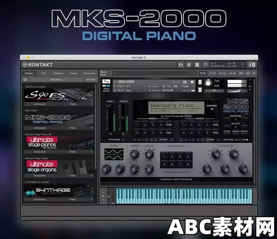 Júnior Porciúncula MKS-2000 Digital Piano KONTAKT|ABC素材资源网